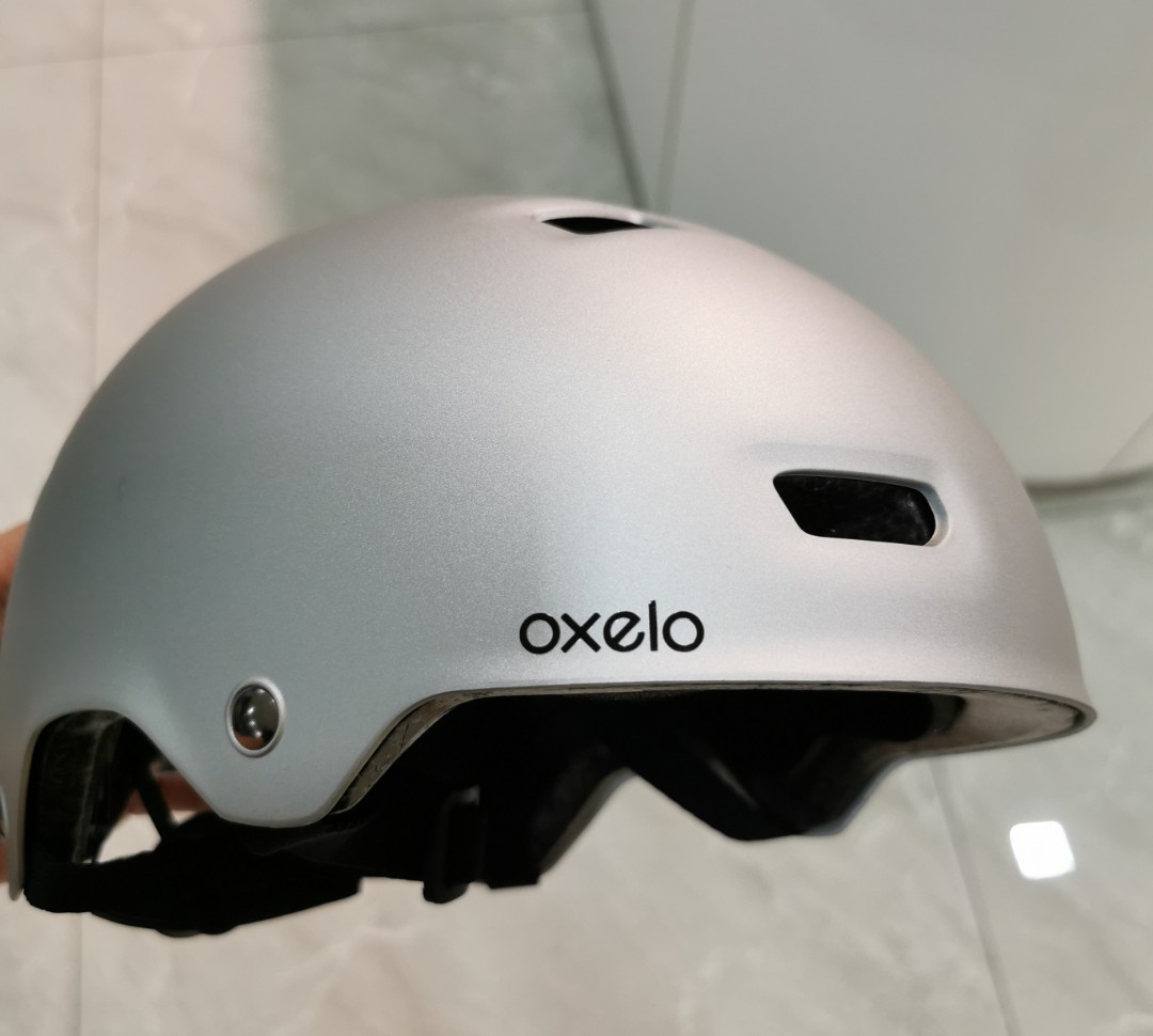 OXELO MF500 grey helmet (55-58cm), Sports Equipment, Bicycles & Parts ...
