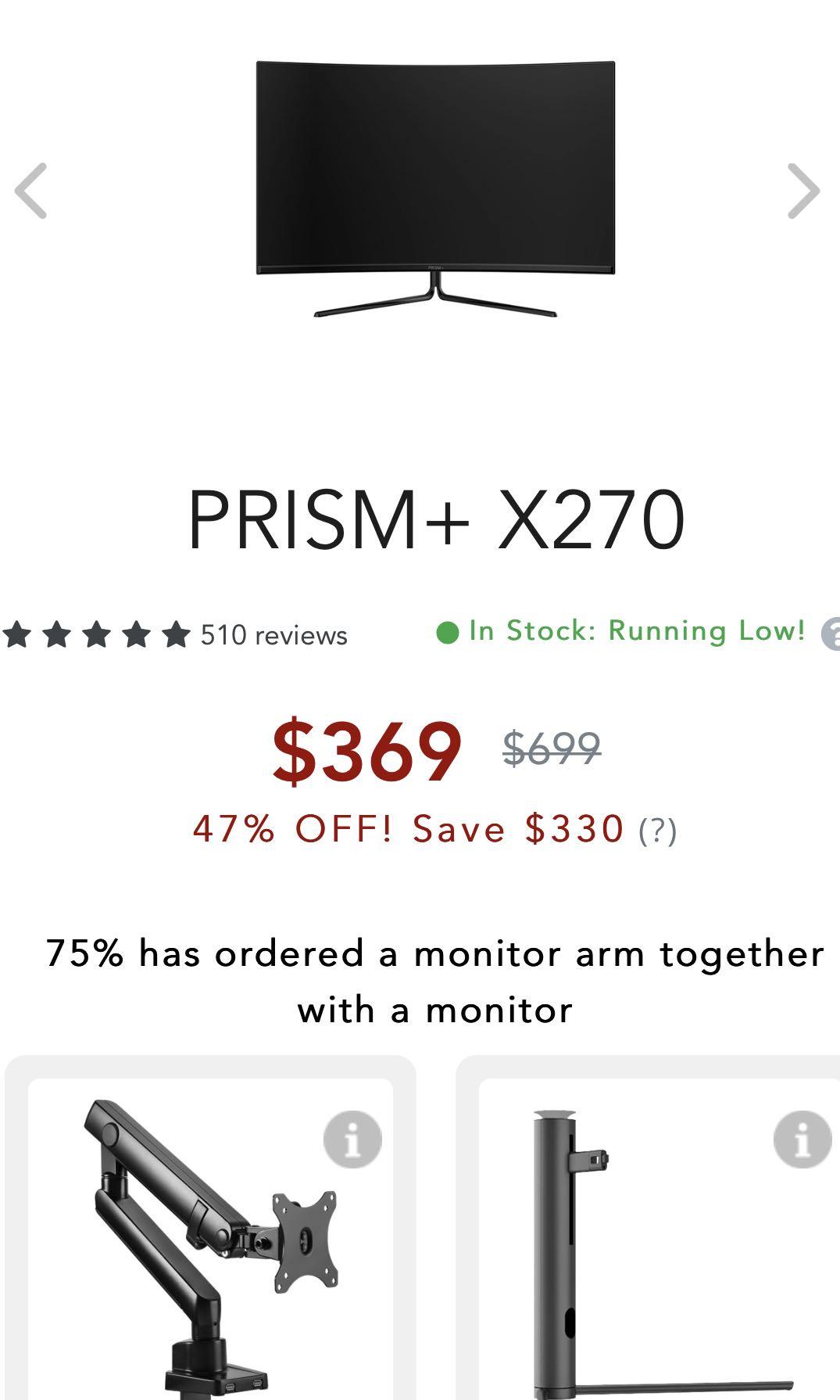 Prism x270 monitor, Computers & Tech, Parts & Accessories, Monitor ...