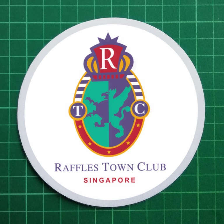 Raffles Town Club Singapore . Static Cling Souvenir / Car Decal . 11cm ...
