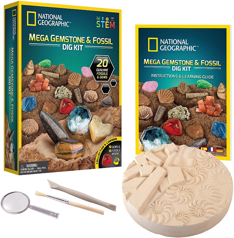 {READY STOCK} NATIONAL GEOGRAPHIC Mega Fossil and Gemstone Dig Kits ...