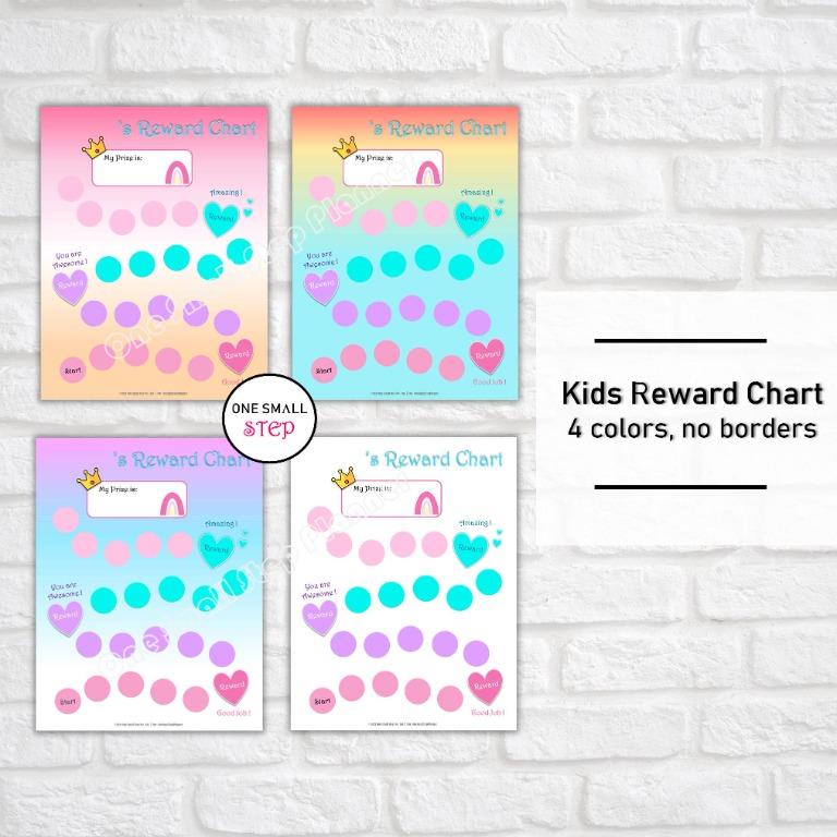 Reward Sticker Chart Kids Reward Chart, Girl Sticker Chart Potty Chart ...