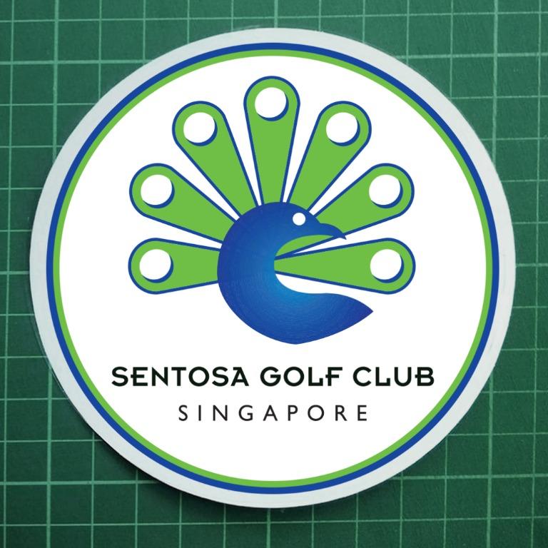 SENTOSA GOLF CLUB Singapore . Static Cling Souvenir / Car Decal . 11cm ...