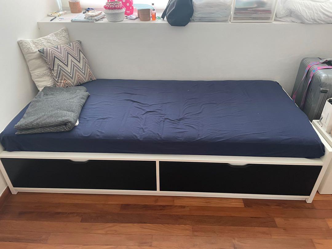 Single bed with drawers, Furniture & Home Living, Furniture, Bed Frames ...