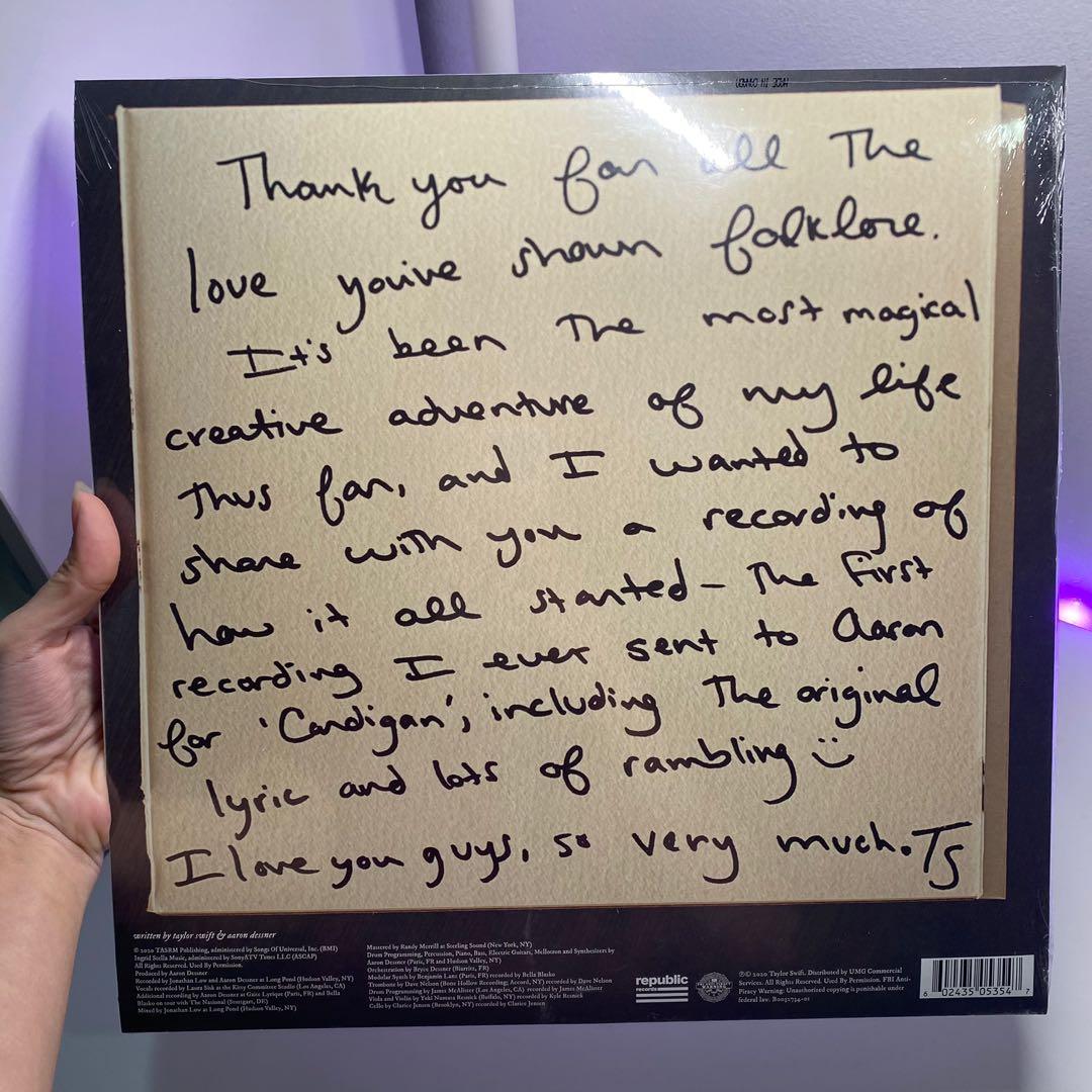 Taylor Swift Cardigan + Songwriting Voice Memo 12” Vinyl, Hobbies ...