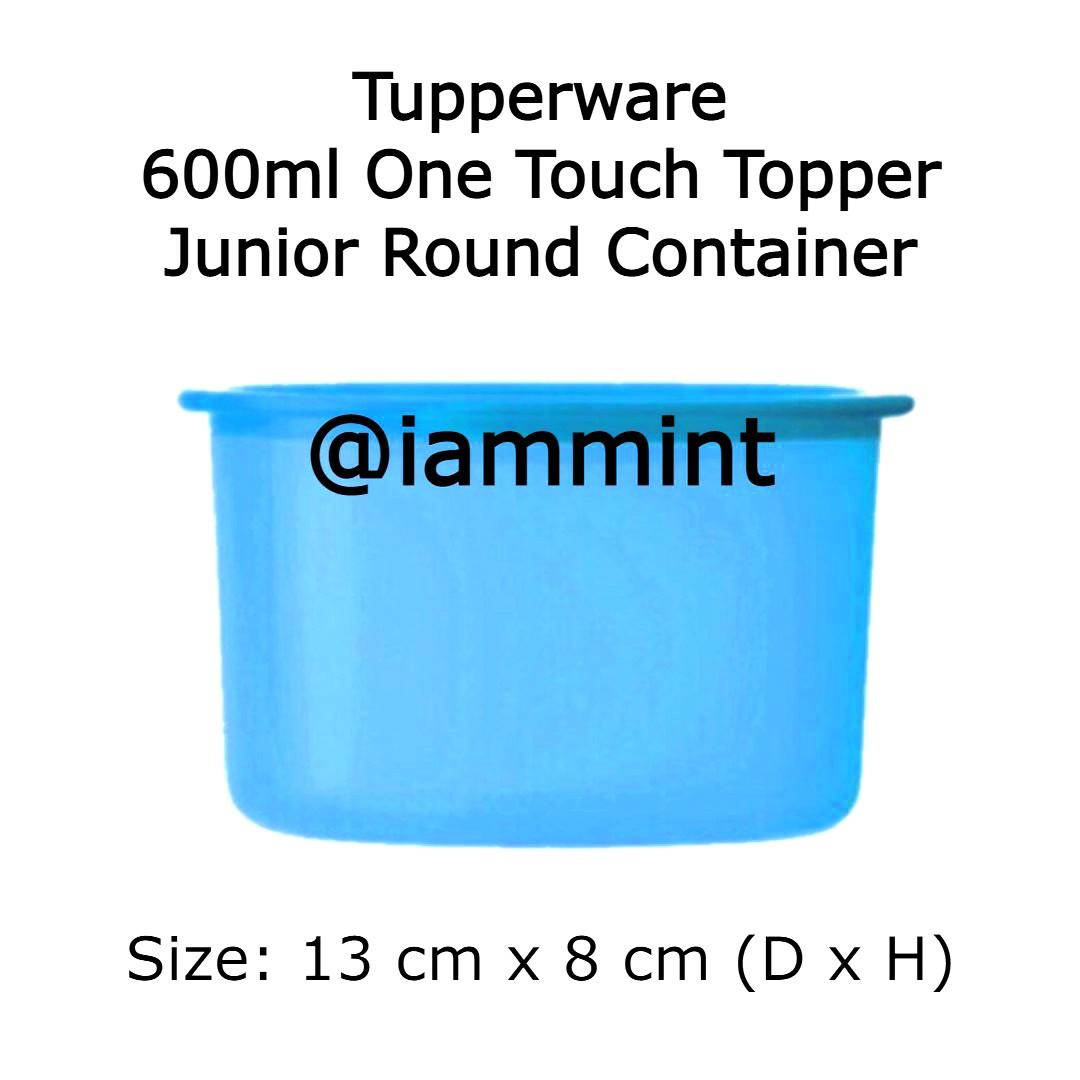 Tupperware 600 ml One Touch Topper Junior Round Canister Container, Furniture & Home Living ...