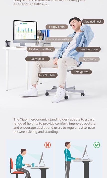 Xiaomi smart Standing Table Work Desk adjustable height, Furniture ...