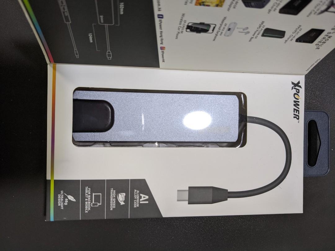 Xpower 香港牌子 5 in 1 hub docking PD charge HDMI USB type C, 手提電話, 電話及其他裝置 ...
