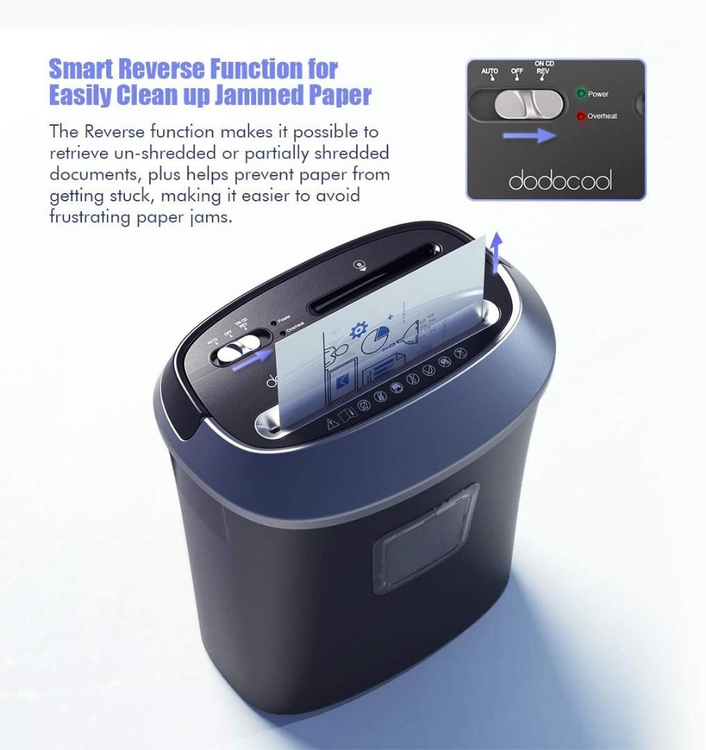 12 Sheet Cross Cut Paper Shredder, dodocool Credit Card Shredder for ...