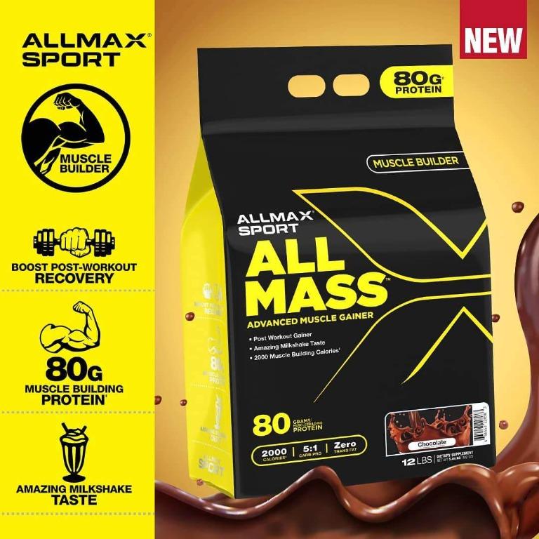 AllMax AllMass Muscle Weight Gainer 12 lb, Sports Equipment, Exercise & Fitness, Cardio ...