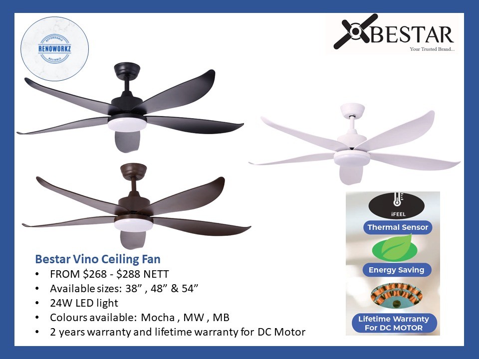 Bestar Vino Dc ceiling fan with light, Furniture & Home Living ...