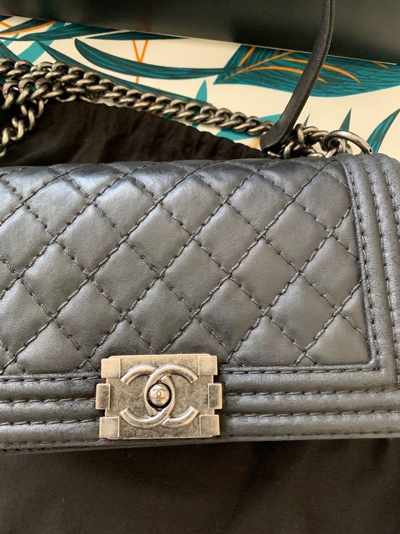Chanel Boy old medium, Luxury, Bags & Wallets on Carousell