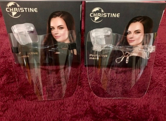 Christine Acrylic Face shield, Health & Nutrition, Face Masks & Face ...