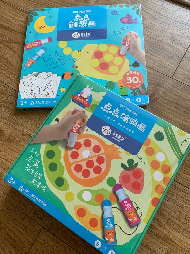 Dot painting set (6 dot markers + 51 coloring sheets), Hobbies & Toys ...