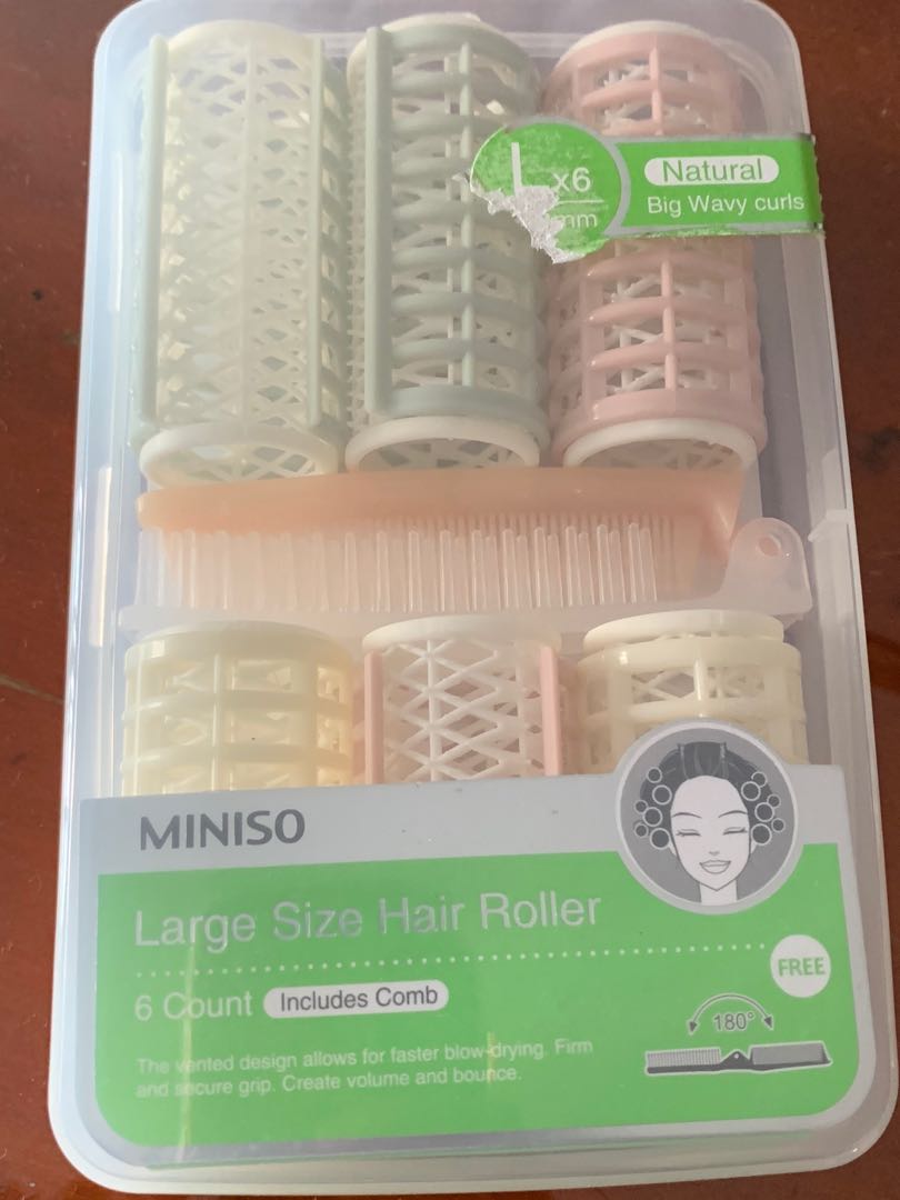 Miniso large size hair rollers with box and comb - Take FREE, Beauty ...