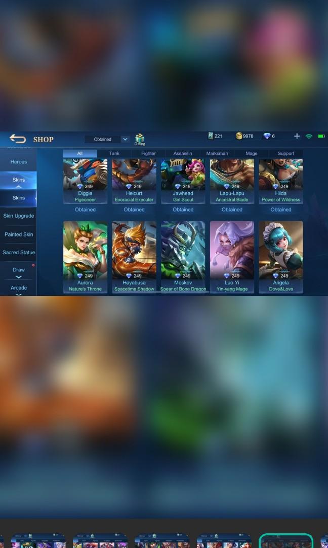 Mobile Legends Epic skins, Video Gaming, Gaming Accessories, Game Gift ...