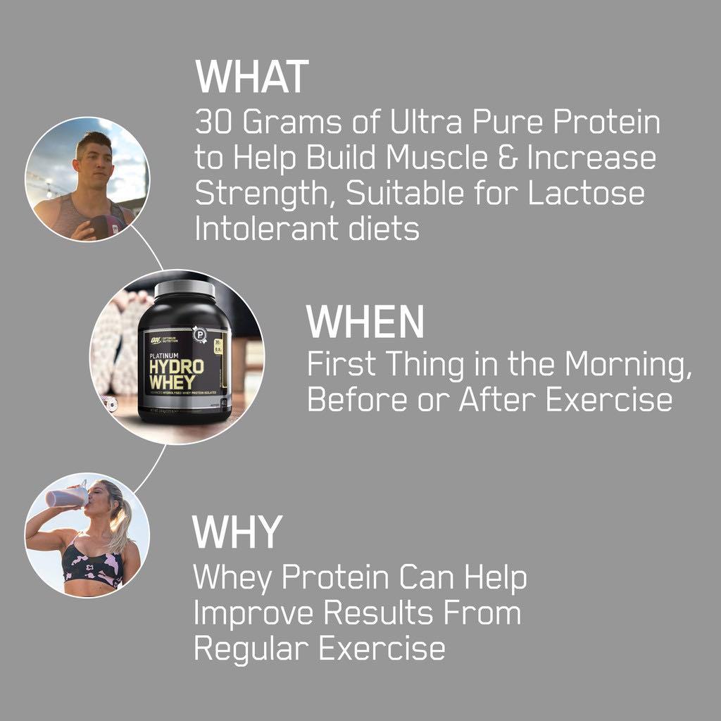 Optimum Nutrition Platinum Hydro Whey Protein (3.5 lbs), Health ...