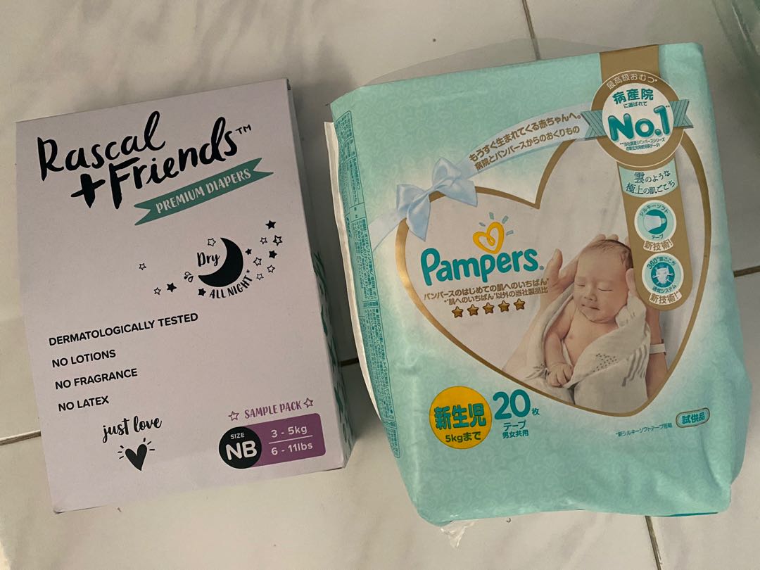 Pampers Premium & Rascal & Friends NB diapers, Babies & Kids, Bathing ...