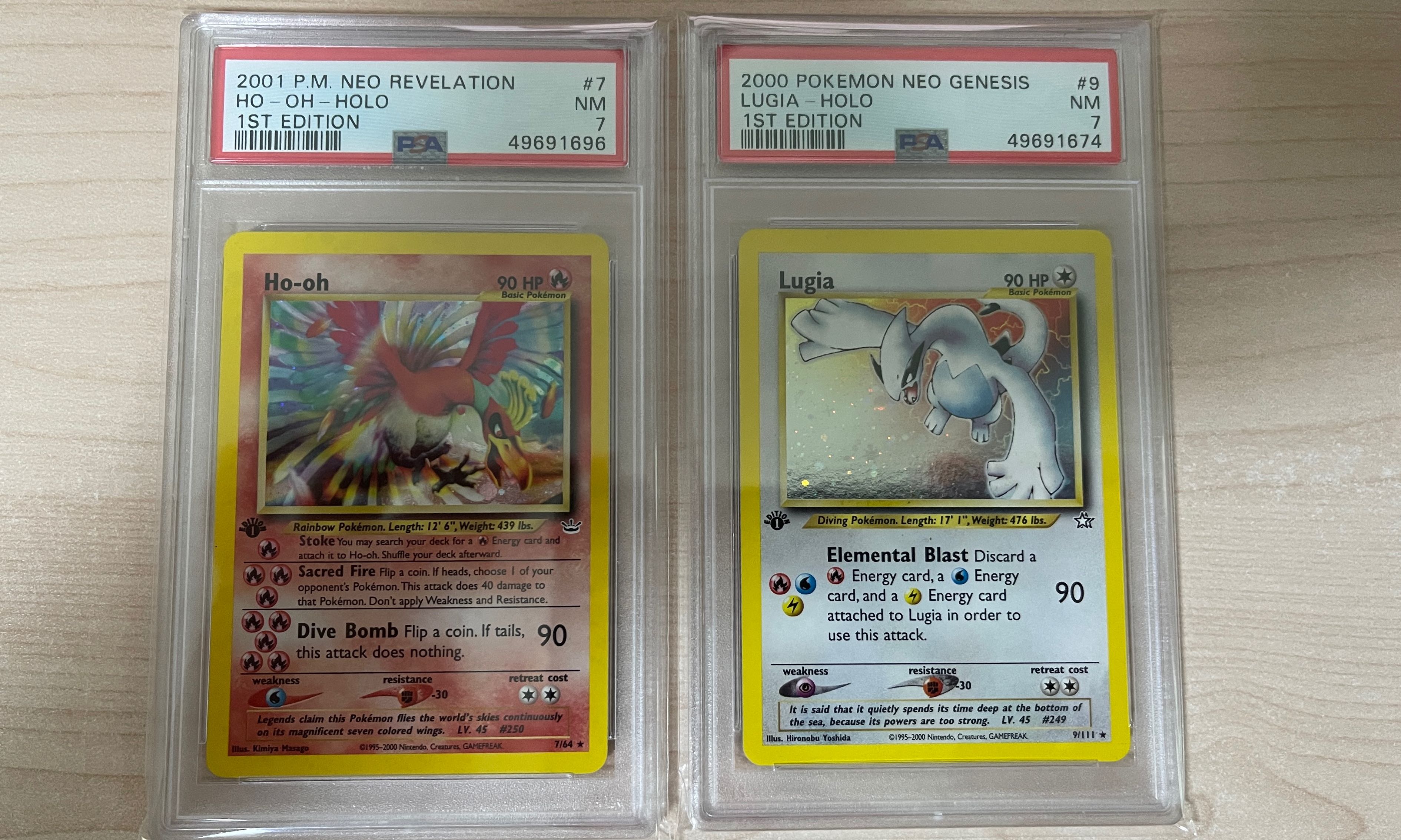 Pokemon PSA 7 Lugia + PSA 7 Ho-oh (1st Editions), Hobbies & Toys, Toys ...