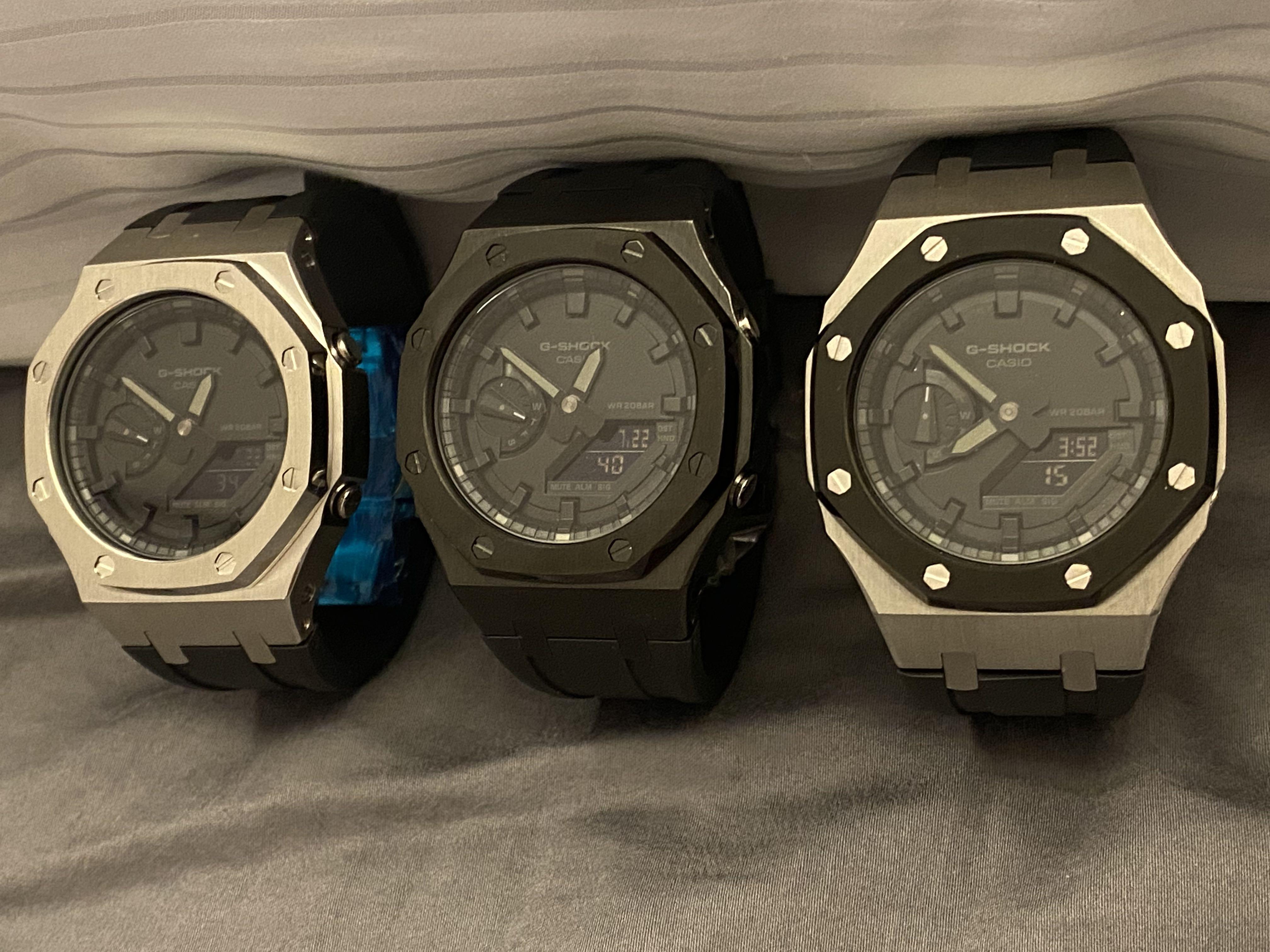 Rubber bezel mod ap Casioak v4 vs v5 case ga2100 ga2110 ga-2100 ga-2110 ...