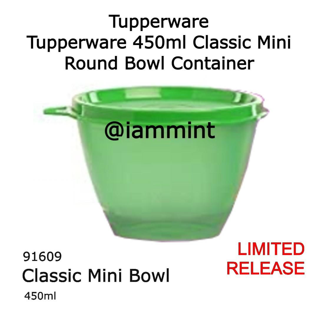 Tupperware 450 ml Classic Round Mini Bowl Container, Furniture & Home ...