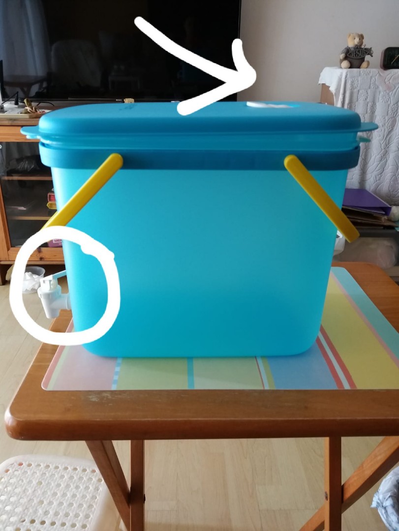 10 Litre Tupperware water container with a tap., Furniture & Home ...