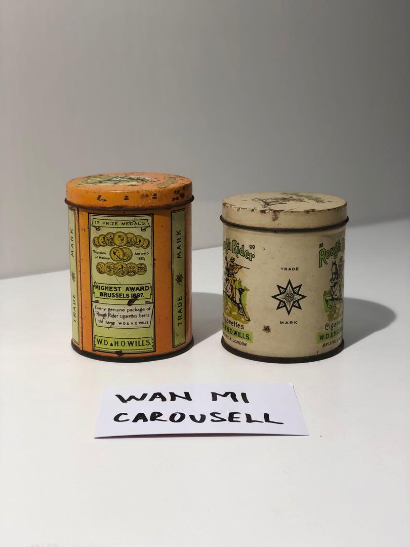 2 version antique vintage antik tin rokok lama rough rider old ...