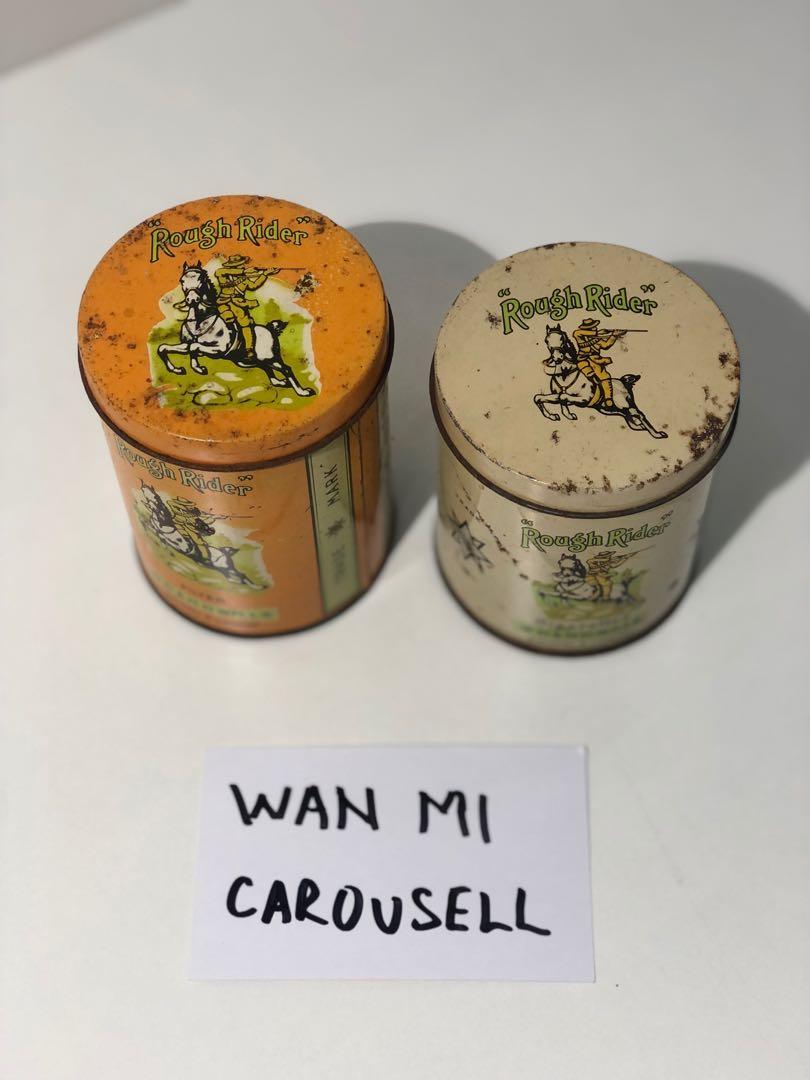 2 version antique vintage antik tin rokok lama rough rider old ...