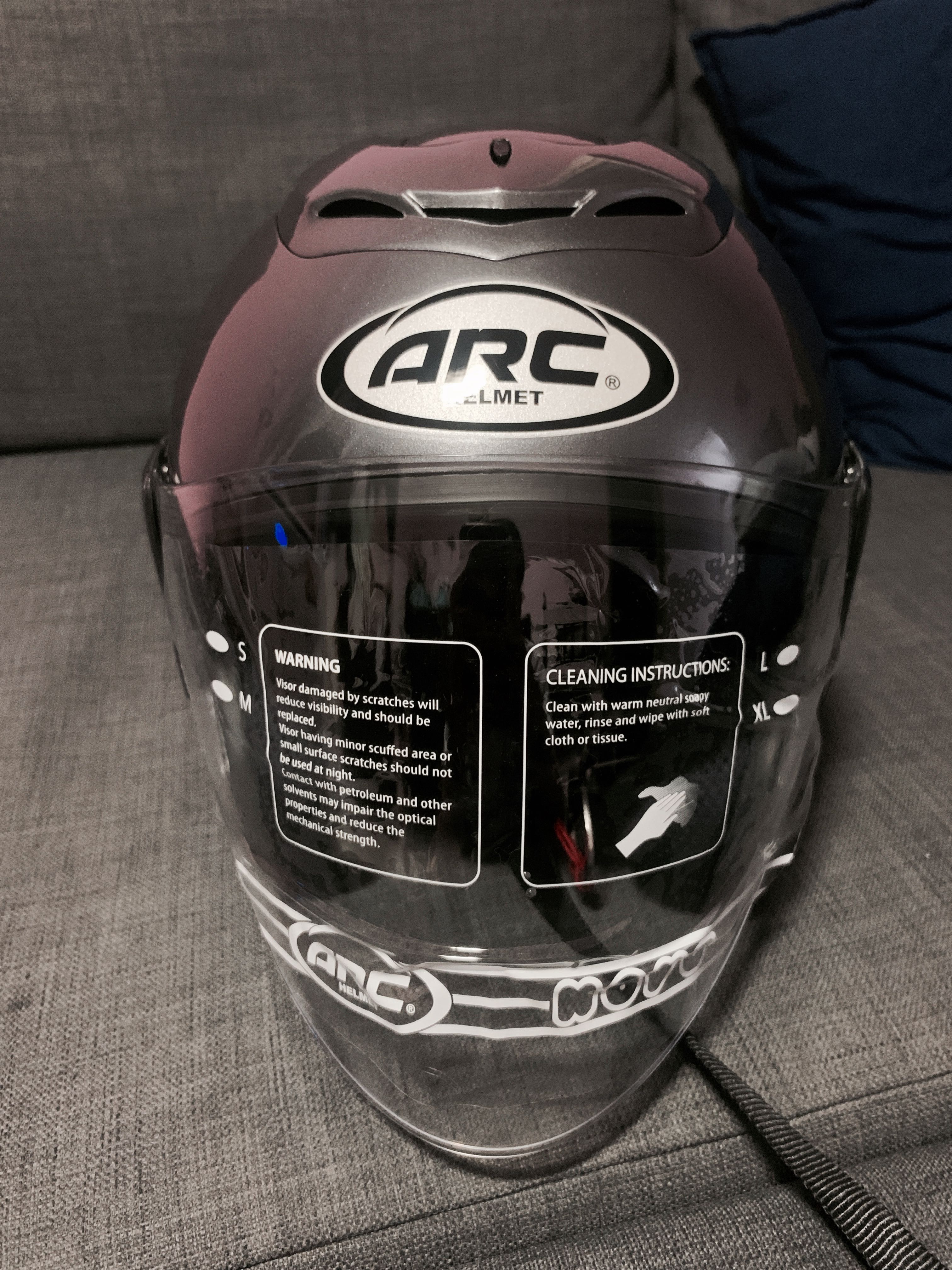 ARC HELMET RITZ ( GREY) SIZE L Size 60, Motorcycles, Motorcycle ...