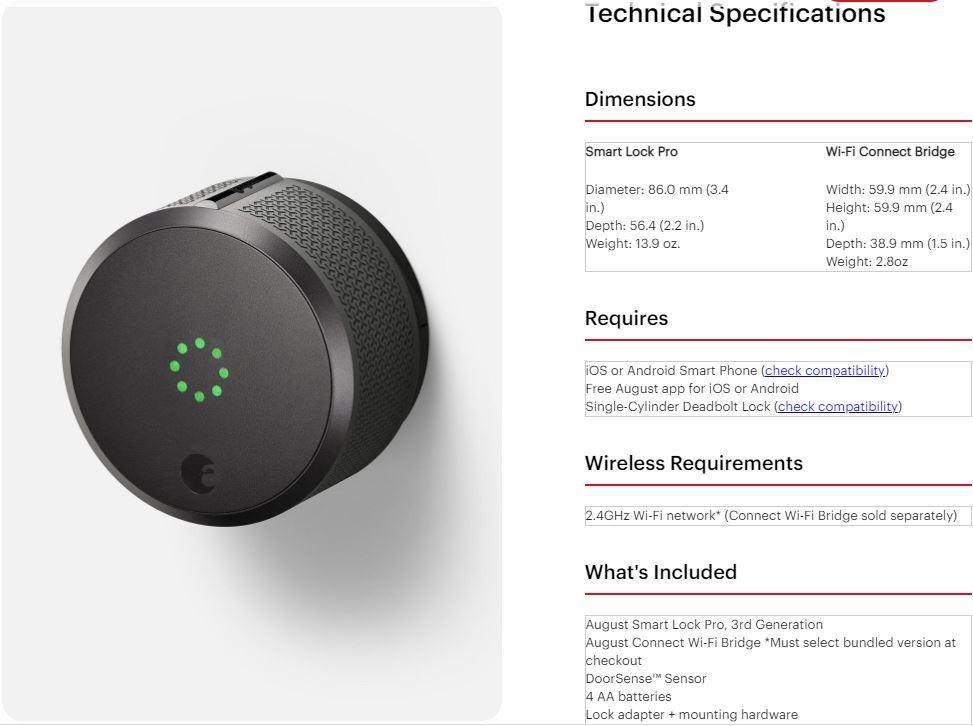 August Smart Lock Pro (3rd Gen) + Smart Connect, TV & Home Appliances ...