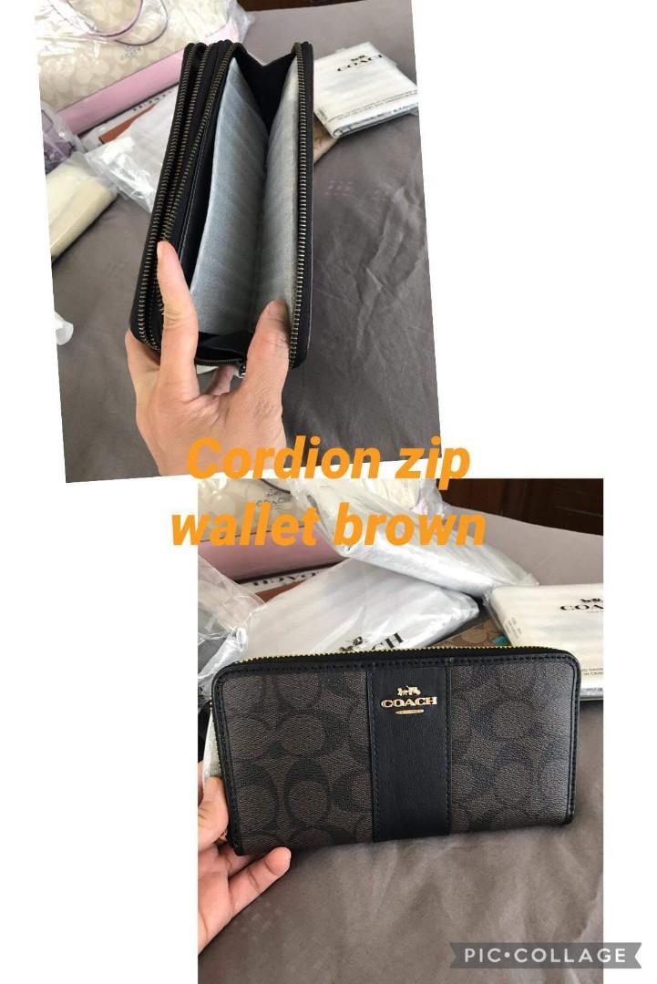 COACH ACCORDION ZIP WALLET IN SIGNATURE CANVAS, Women's Fashion, Bags ...