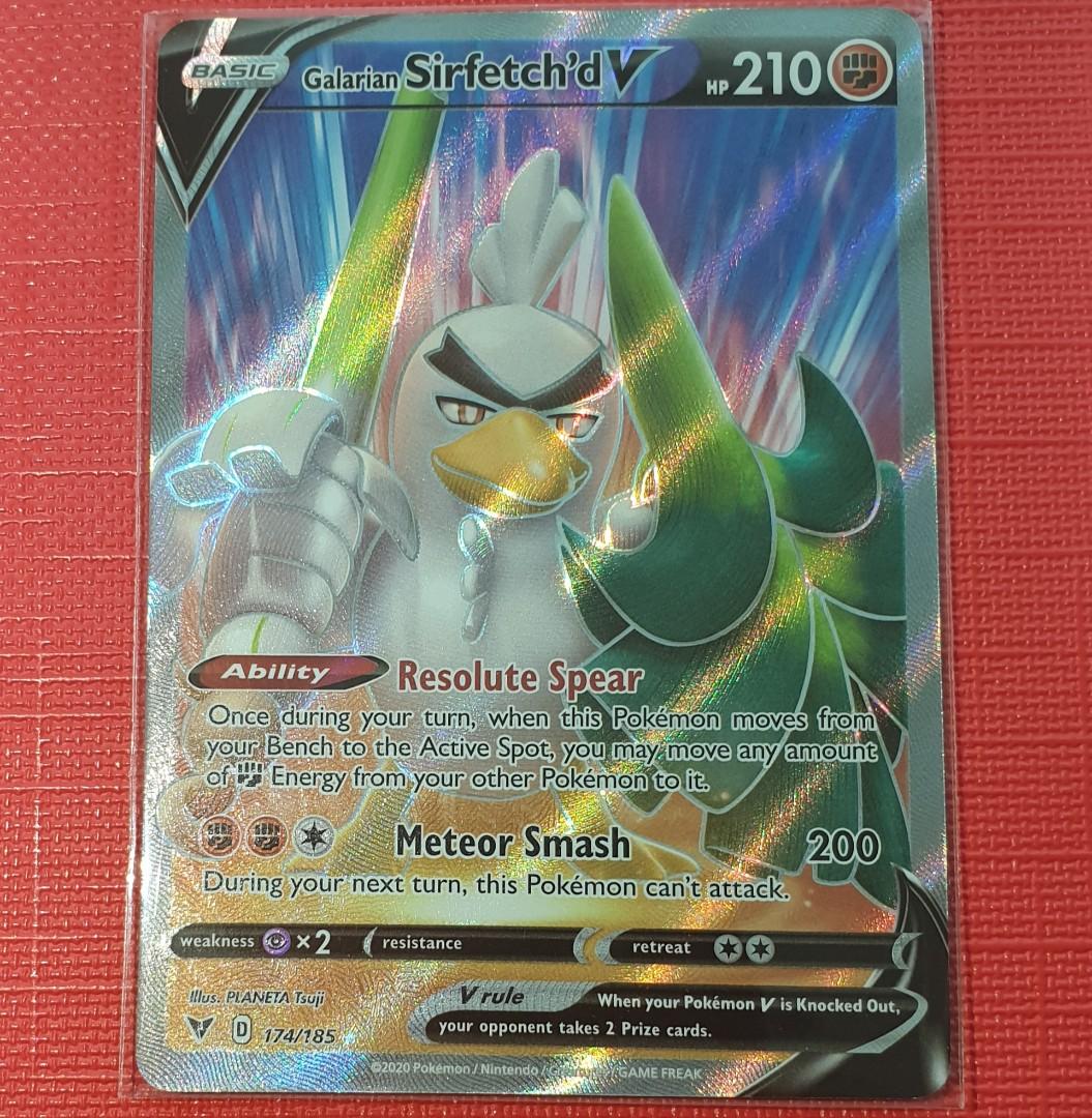 Full Art Galarian Sirfetch'd V Pokemon card, Hobbies & Toys, Toys ...