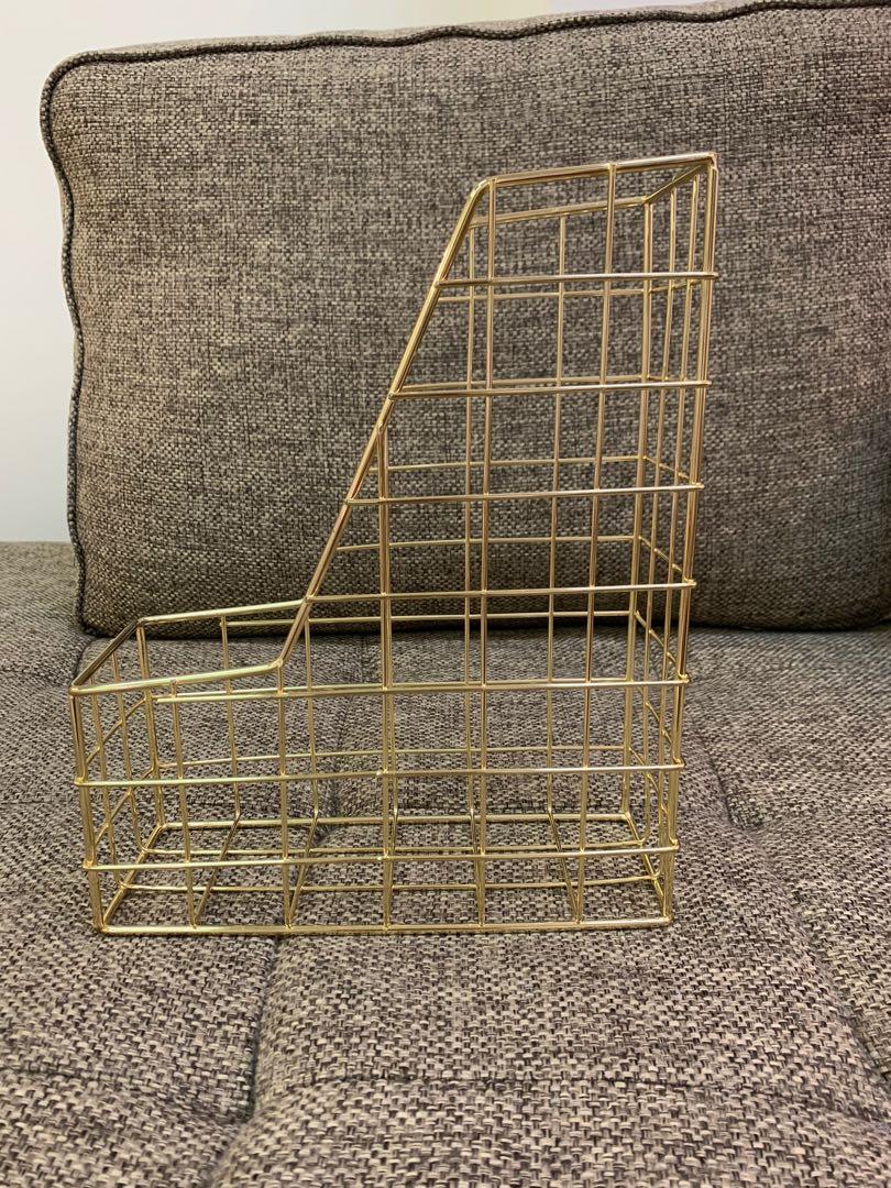 Gold File Holder / File Organizer, Everything Else on Carousell