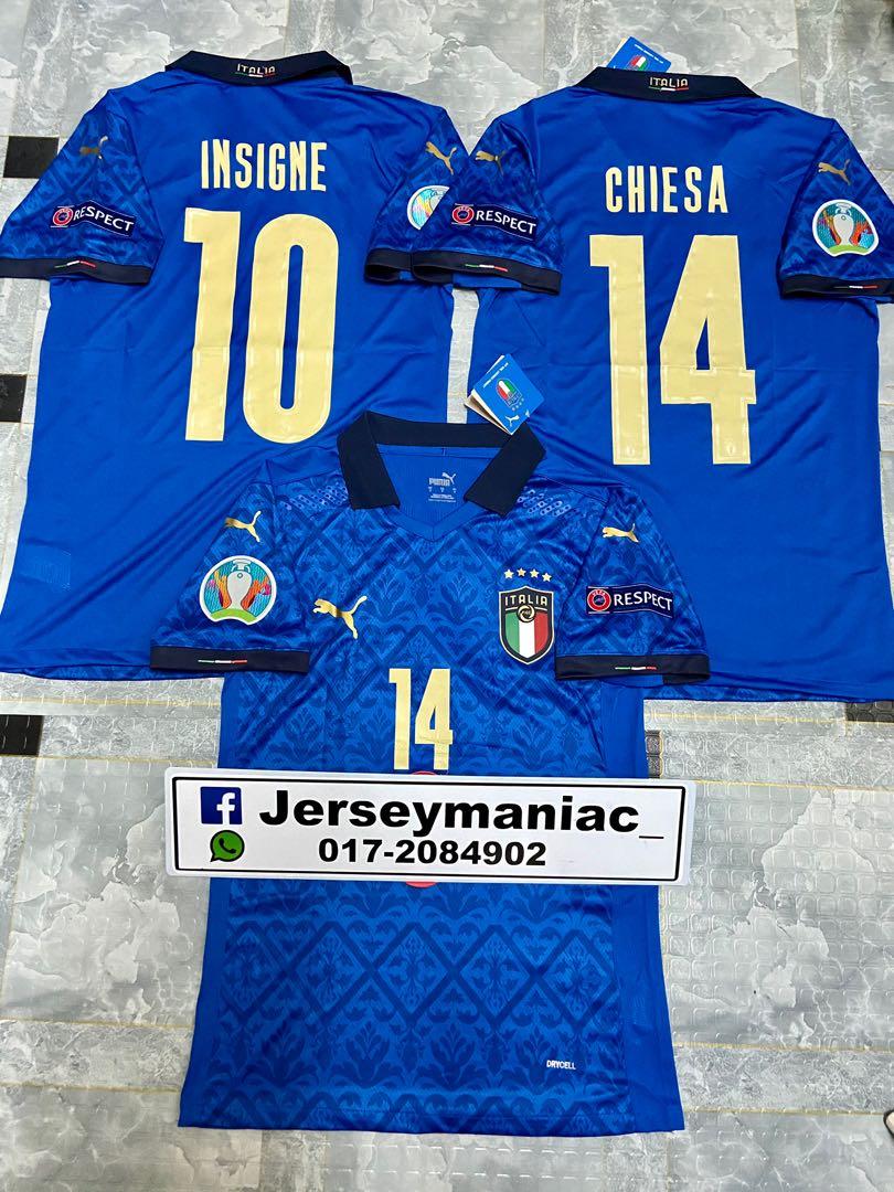 Italy jersey Insigne x Chiesa Player Issue Euro2020 [ Ready Stock ...