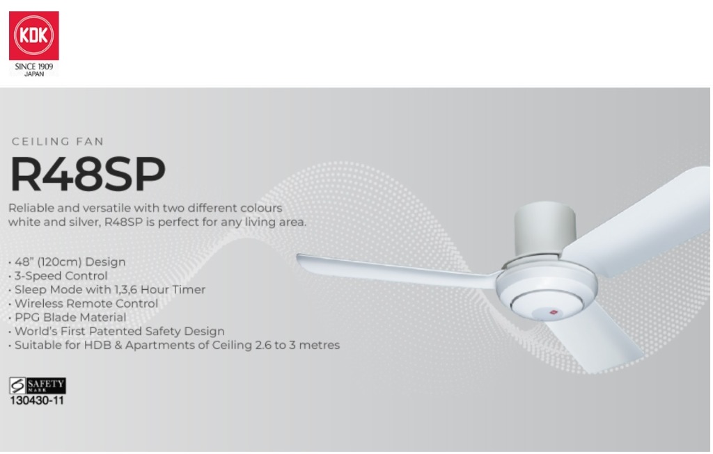 KDK R48SP Remote Control Ceiling Fan, Furniture & Home Living, Lighting ...