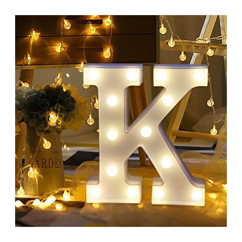 Led Letter Light , Alphabet Letter K, Furniture & Home Living, Lighting ...
