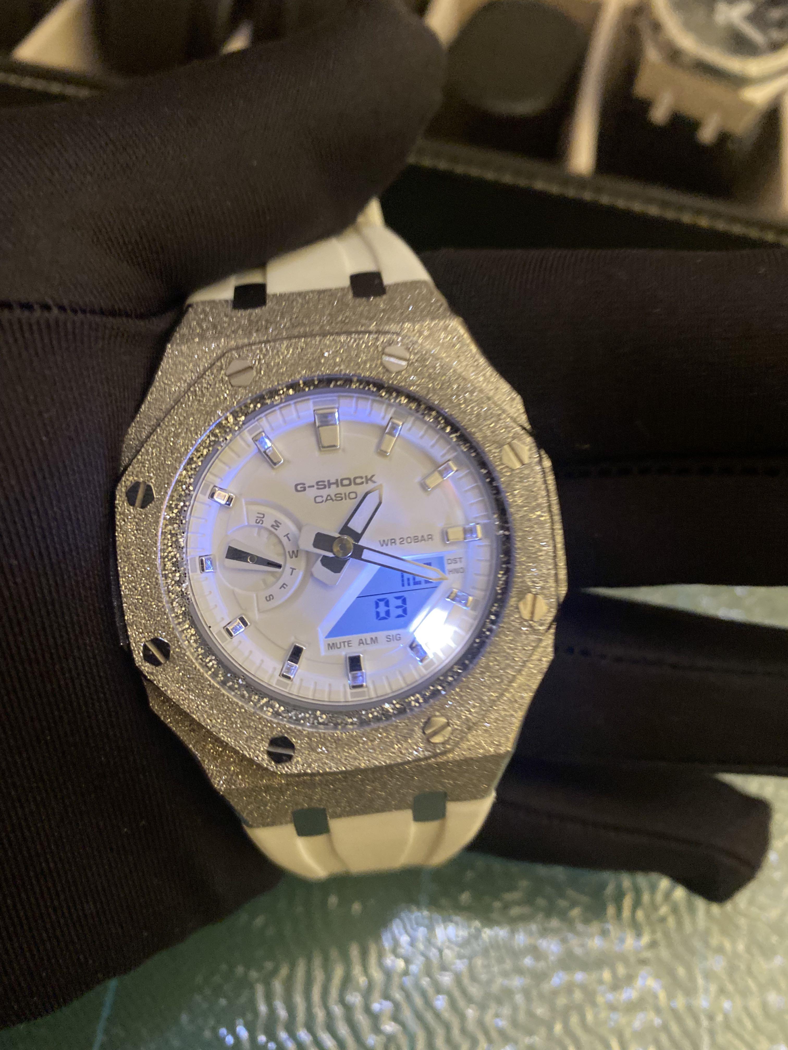 Mini Casioak s2100 s-2100 not ga2100 ga2110 white frosted mod, Women's ...