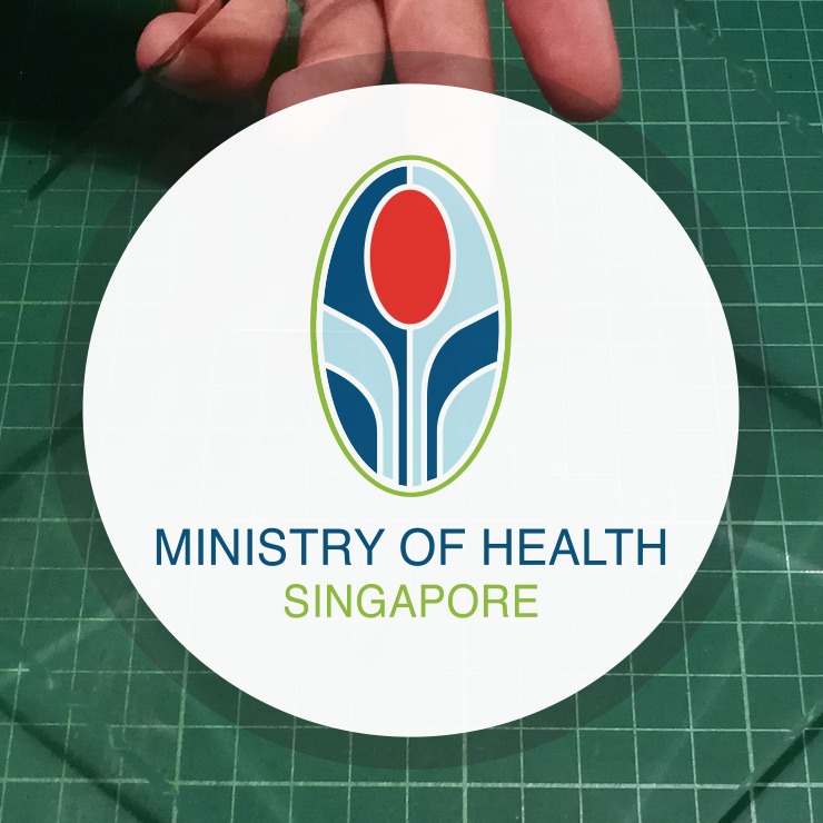 MOH Ministry of Health Singapore . Static Cling Souvenir / Car Decals ...
