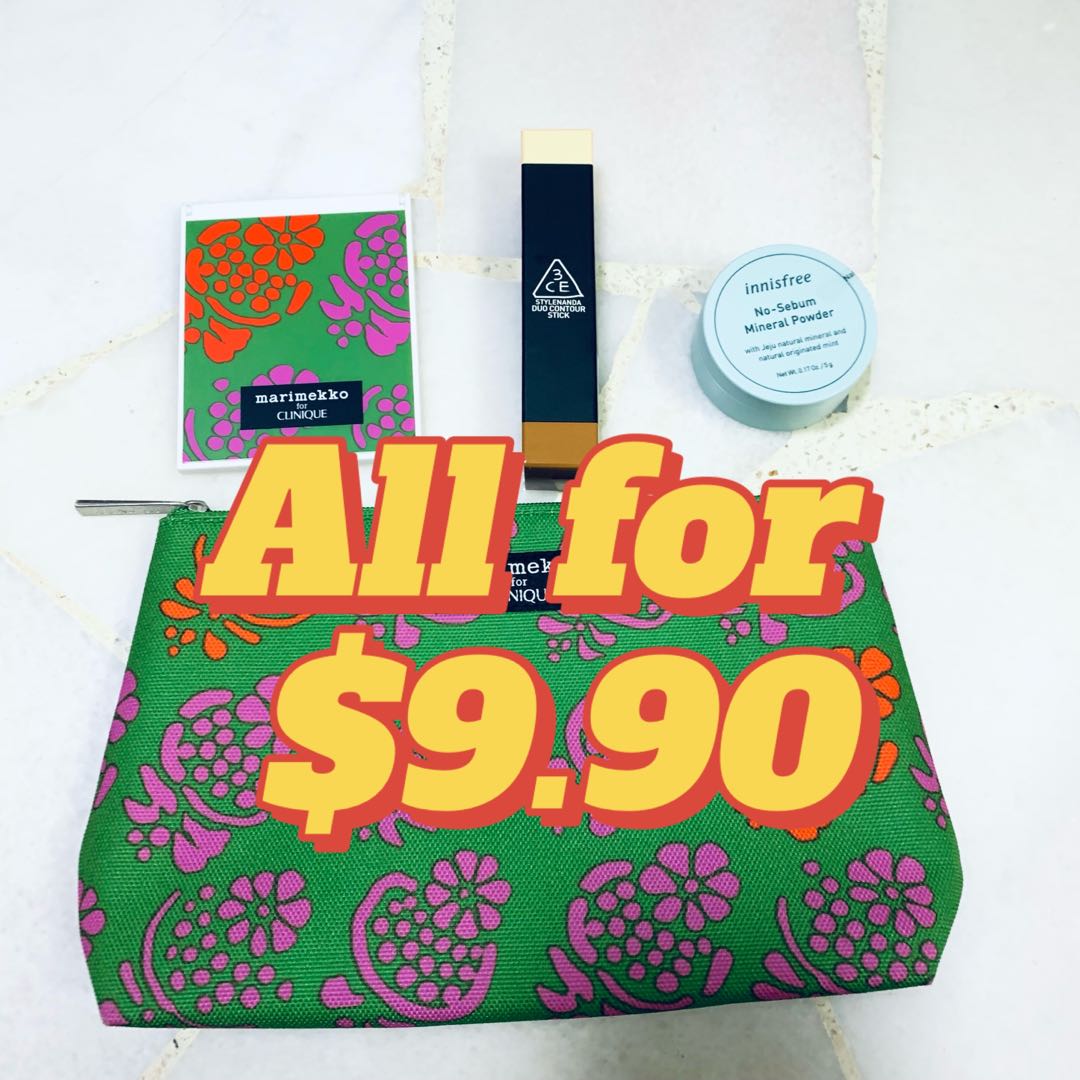 (RRP: $45) Clinique mirror makeup bag innisfree no sebum mineral ...