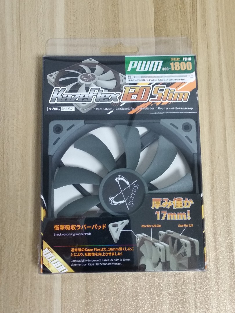Scythe Kaze Flex 120mm Slim Fan, 300-1800RPM PWM, Quiet Case/CPU Cooler ...
