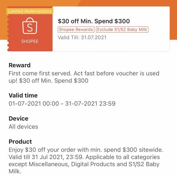 Shopee Free Voucher, Tickets & Vouchers, Vouchers on Carousell
