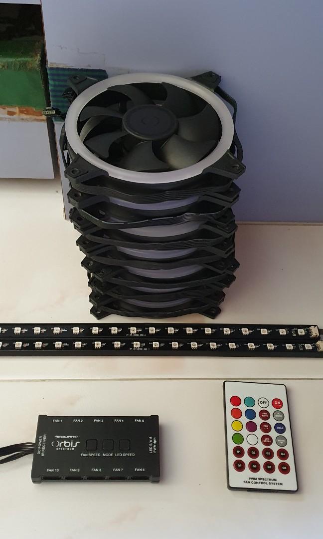 Tecware Orbis RGB Computer Case Fans with RGB LED strip, Computers ...