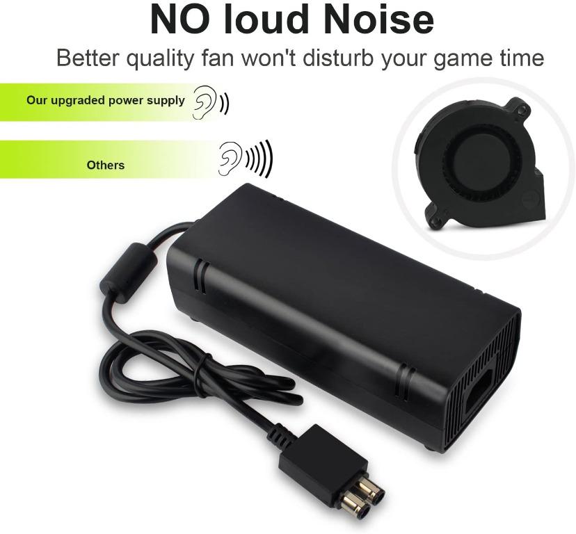 Xbox 360 Slim Power Supply Brick, AC Adapter Kit Replacement for Xbox ...