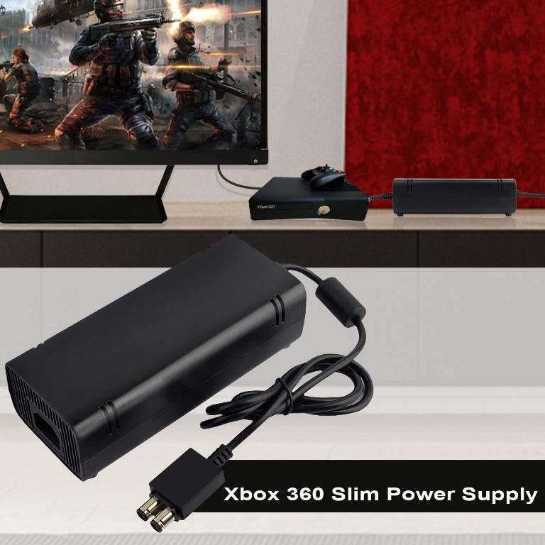Xbox 360 Slim Power Supply Brick, AC Adapter Kit Replacement for Xbox ...