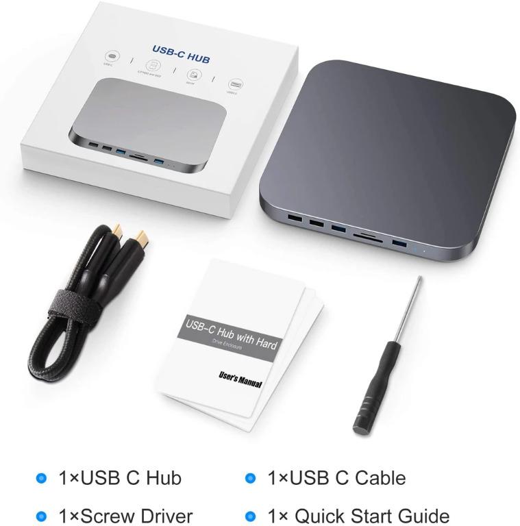 全新未開封 M1 Mac Mini USB-C Hub with Hard Drive Enclosure - 7 in 1 Docking ...
