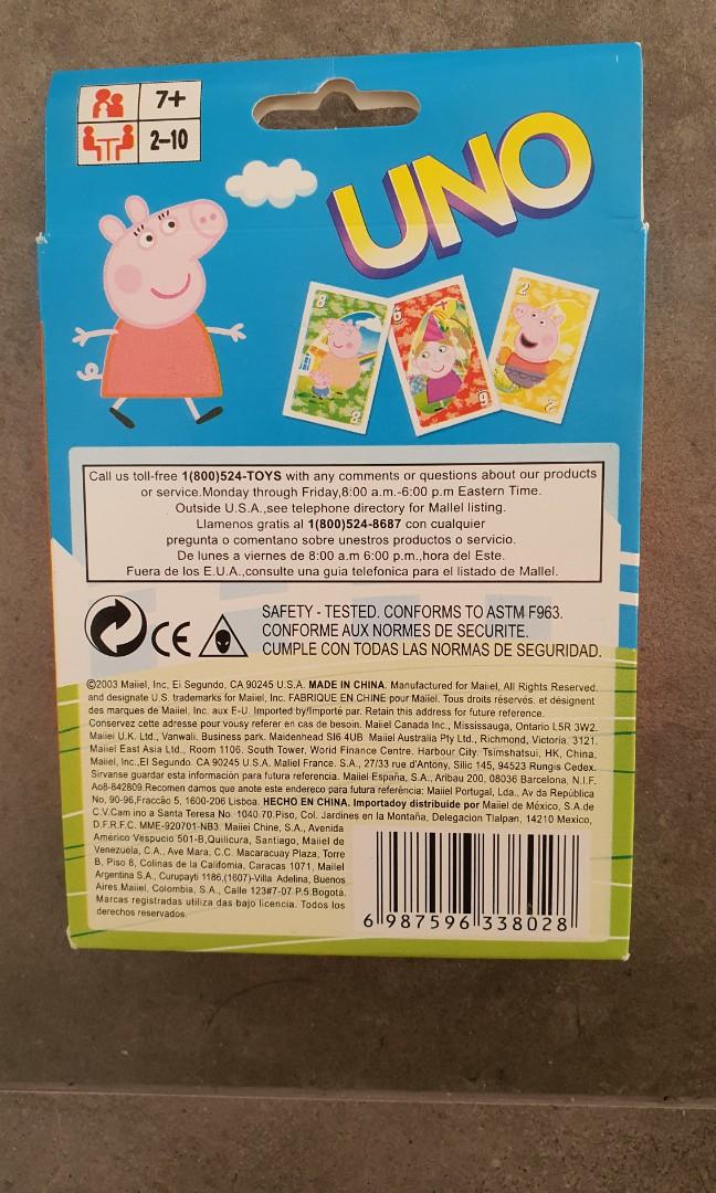 BNIB Peppa Pig UNO cards, Hobbies & Toys, Toys & Games on Carousell