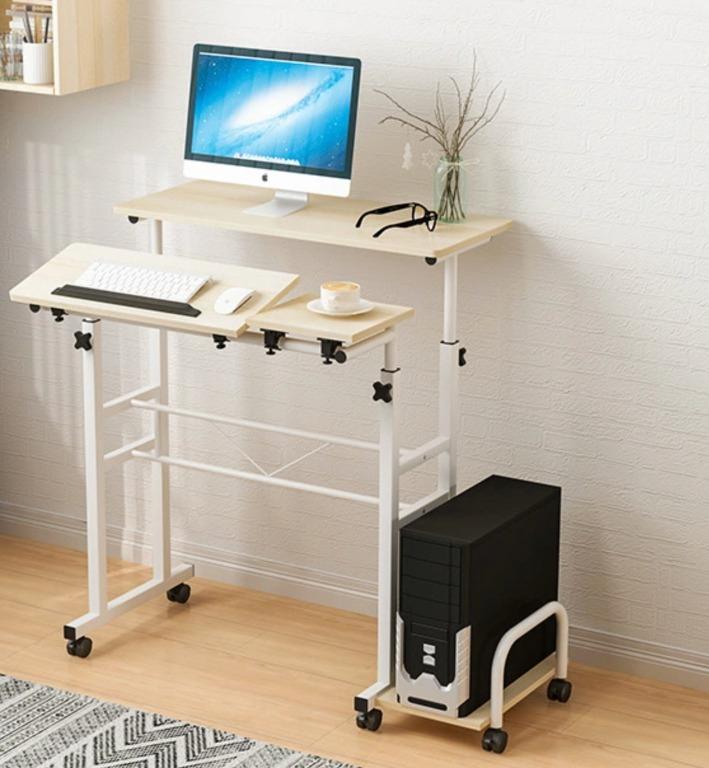 New Standing desk (can sit, 90-130CM adjustable height), Light Wood ...
