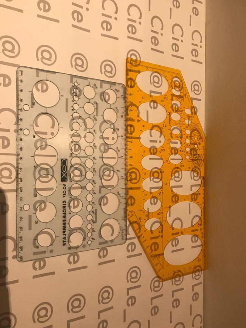 Circle Stencil Ellipse Stencil set Template Rotring COX 41, Hobbies ...