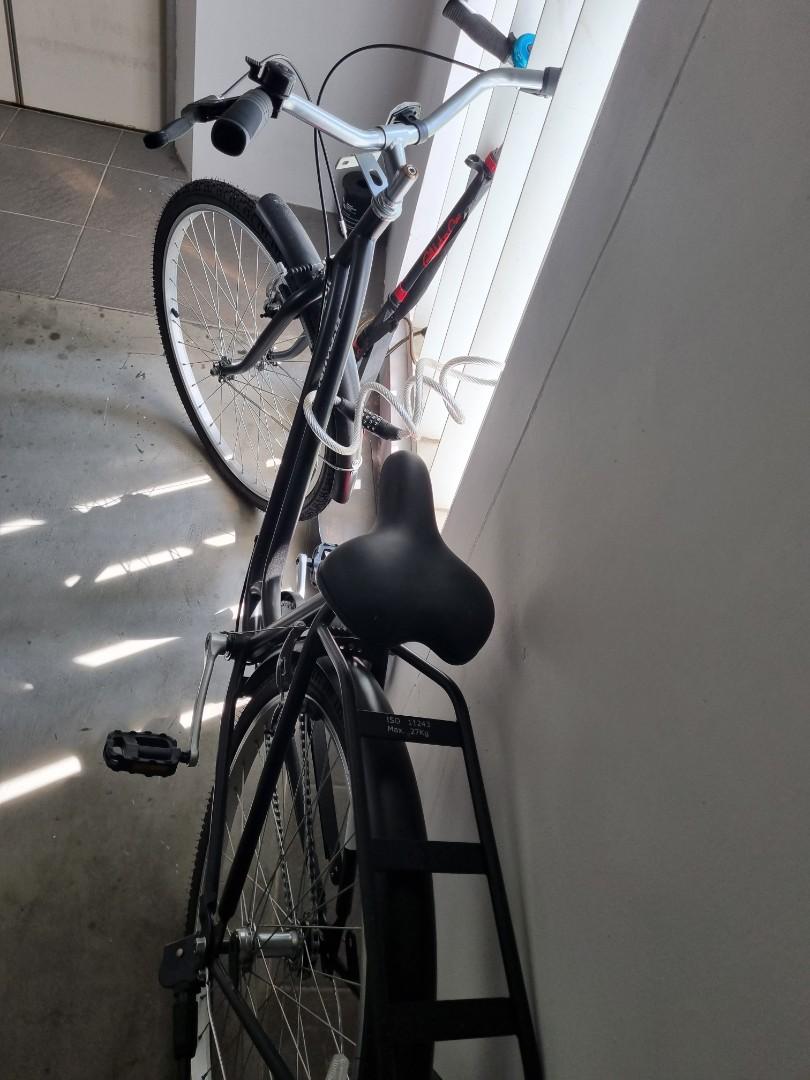 ELOPS 100 LOW FRAME 26IN SINGLE SPEED CITY BIKE - BLACK, Sports ...