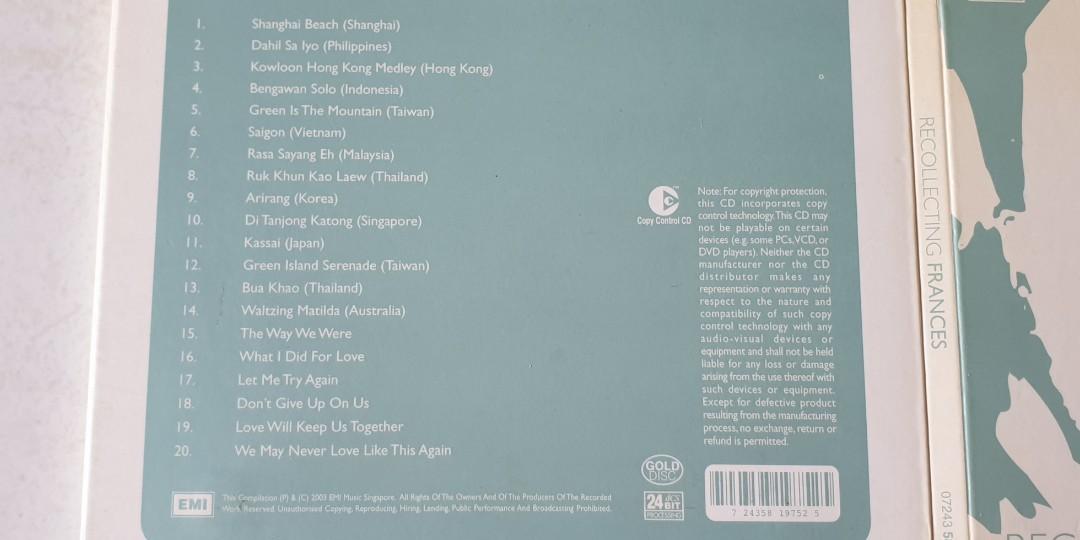 Frances Yip ~ Recollecting ( 24 DCS Bit ) ( Gold Disc ) Cd, Hobbies & Toys, Music & Media, CDs ...