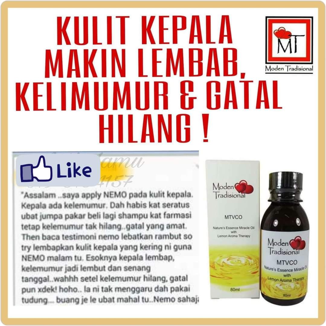 NEMO Oil (VCO) - Thyroid / Dandruff & Itchy / Hairfall/Eczema/Psoriasis ...